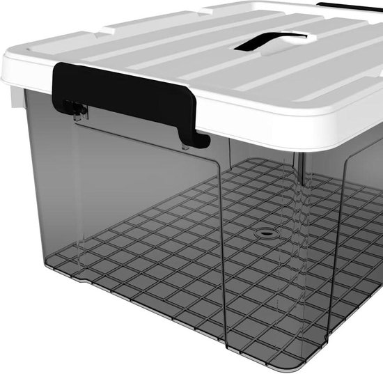 15L x 3 Plastic Opbergdozen met Deksel - Opbergdoos met Handvat en ...