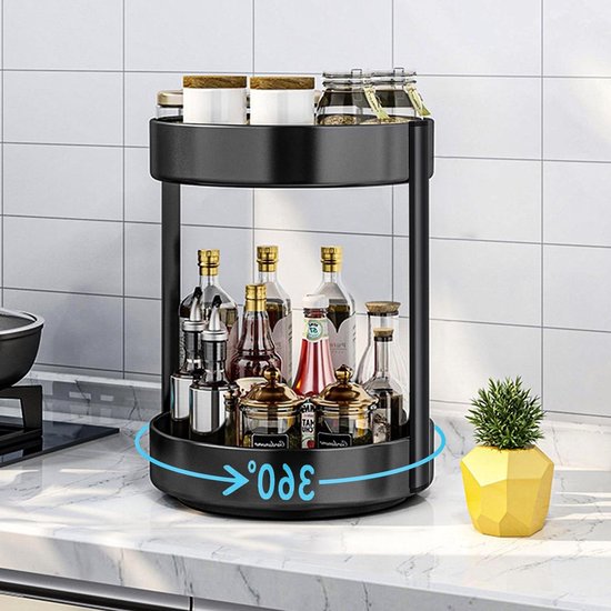 Kruidenrek Draaiplateau 2 Etages Draaibaar - Organizer 360 graden Draaibaar - Keuken... | bol