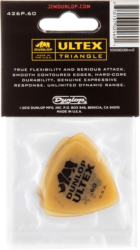 Dunlop Ultex Triangle Players pakket426 0,60 mm, 6er-Set - Plectrum set ...