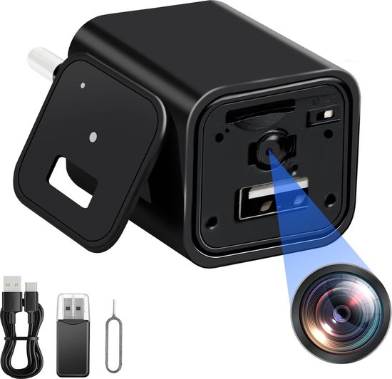 Spy Camera Mini-USB-Oplader Draadloos 1080p Verborgen Camera met Hoge ...