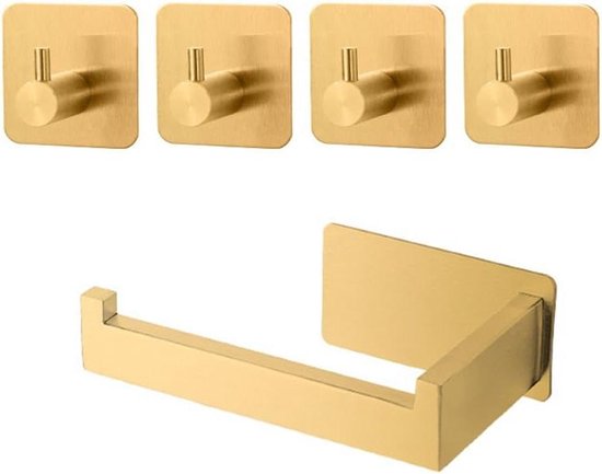 Toilethouder zonder boren - zelfklevende wc-rolhouder - roestvrij staal ...