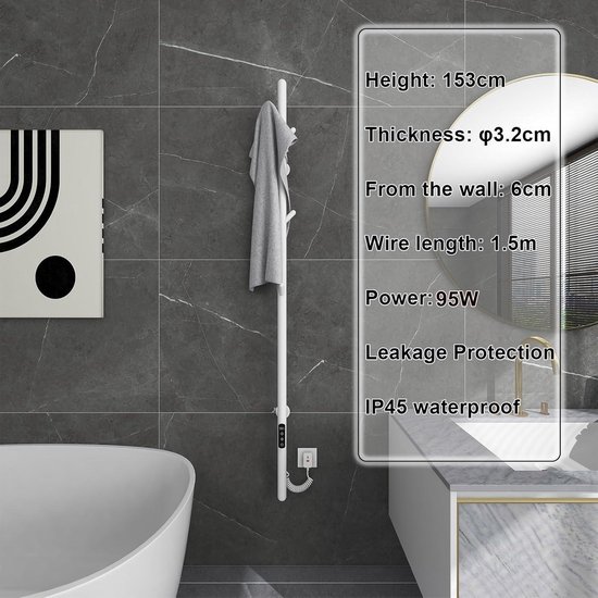 Handdoekrek Radiator Slimme Thermostaat WiFi Verwarmd Handdoekenrek ...