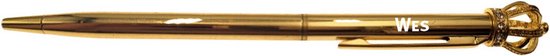 Pen Met Gravering - Kroon - Met Naam - Wes - Goud | bol