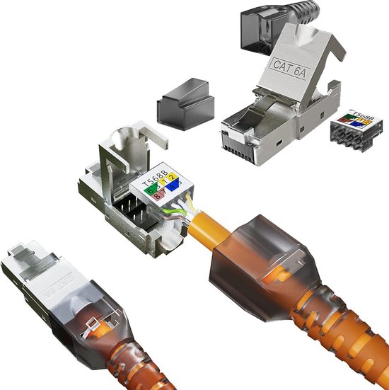 RJ45-stekker eenvoudige montage zonder gereedschap - verpakking van 6 ...