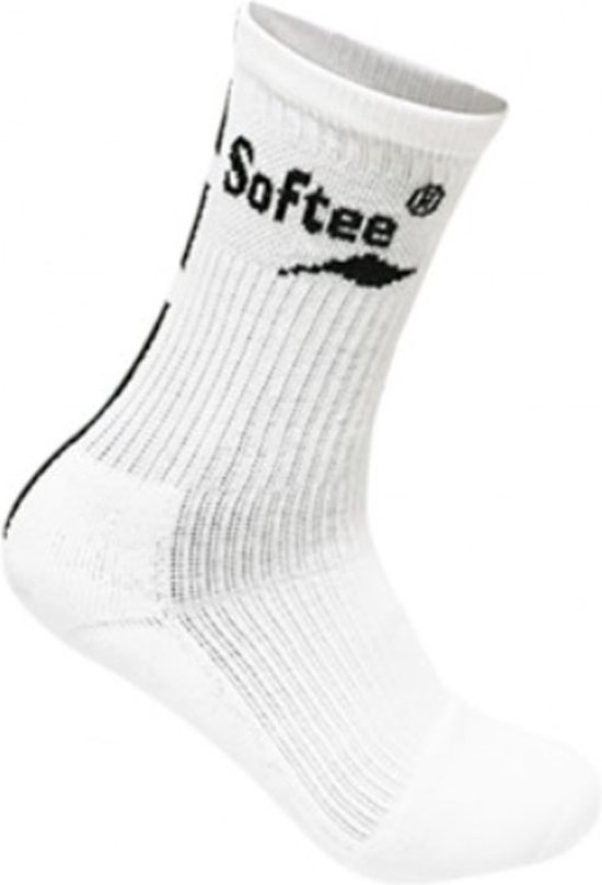 WHITE AND BLACK SOFTEE PREMIUM CREW SOCKS | bol