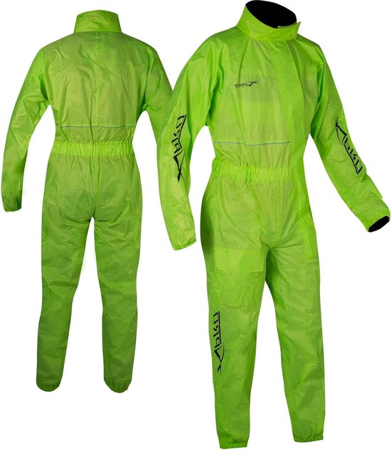 Waterproof Full Body Motorcycle Motorbike Rain Over Suit Fluo M ...