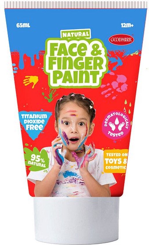 Natural Face & Fingerpaint Tube - Rood en Oranje, 2x65ml | bol