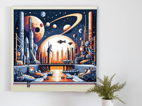 Pixel art relief schilderij | Pixelated dimensions: a textured ...