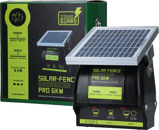 ZoneGuard Solar-Fence Energizer Pro - Bereik van 6 km ...