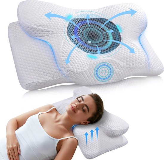 Ergonomisch geheugenkussen voor zijslapers - orthopedisch kussen voor nekpijnverlichting | bol