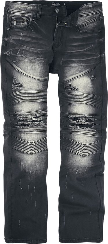 Rock Rebel by EMP Zwarte jeans met used look en biker details Mannen ...