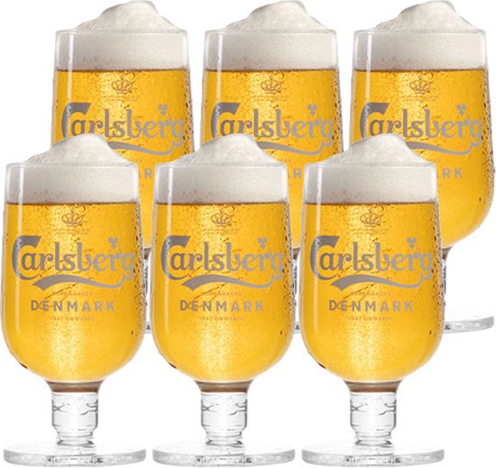 Carlsberg - Bierglas op Voet 250ml - 6 stuks | bol