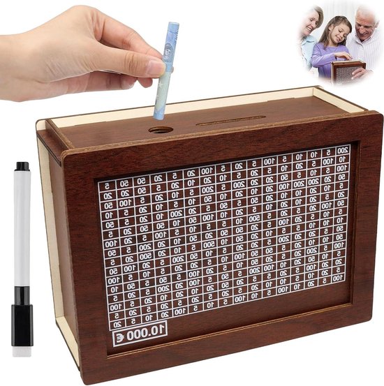 Spaarpot Kinderen Houten Spaarpot - Met Teller - Om Aan Te Kruisen ...