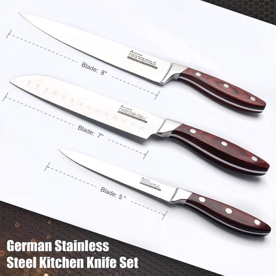 Professionele Messenset 3-delig - Keukenmessen voor Koken in ...
