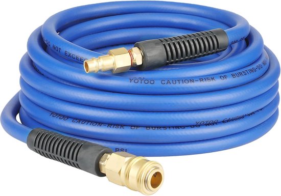Persluchtslang 10 meter 6 mm ID x 11 mm AD, 300 PSI met Snelkoppelingen ...