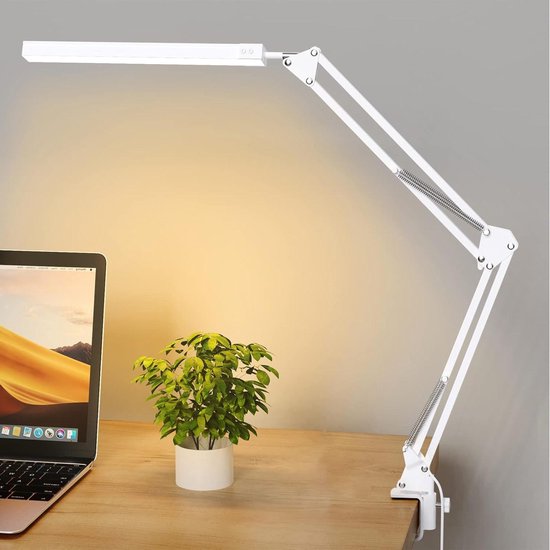 Bureaulamp met Klem - Oogbeschermende LED Lamp - Multi-hoek Verstelbare ...