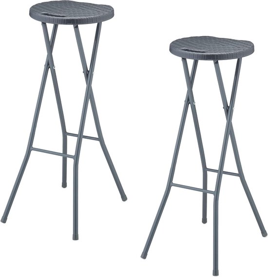 Inklapbare barstoel set van 2 - Opvouwbare barstoel met rotanlook ...