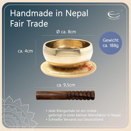 Kleine klankschaal verpakt in doosje met Boeddha-opdruk - Handgemaakt ...
