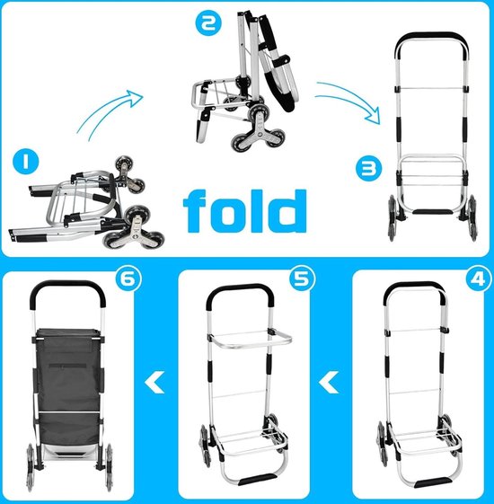 Opvouwbare boodschappentrolley winkelwagen met afneembare tas - waterdicht design -... | bol