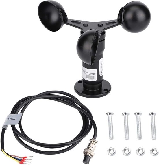 3 Cup Wind Speed Anemometer 0-10V Signal Output Aluminum Alloy Sensor ...