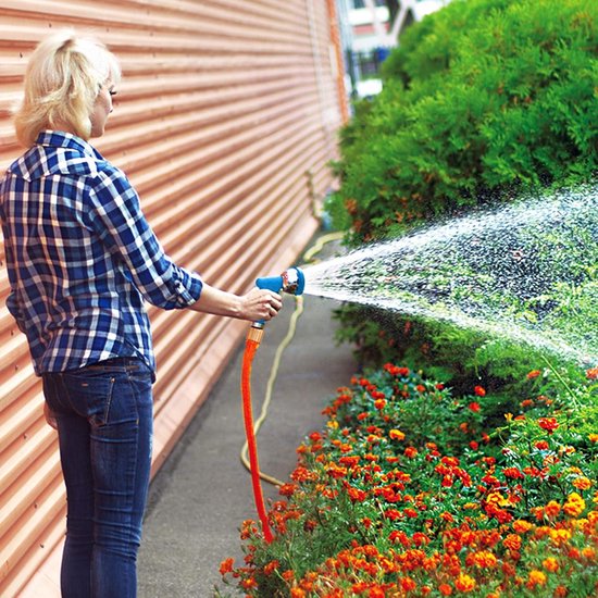 Flexibele tuinslangset tot 225 meter meerlagige latex met tuindouche en ...