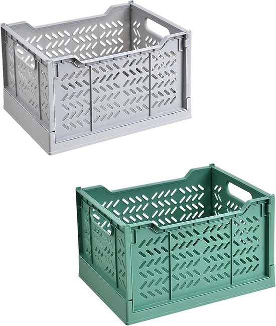 Grote opvouwbare plastic opbergdozen - Stapelbaar - Dikke opvouwbare ...