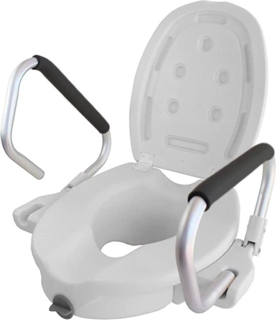 WC Verhoger/ Toiletverhoger 17cm Opklapbare Gevoerde Armsteunen Deksel ...