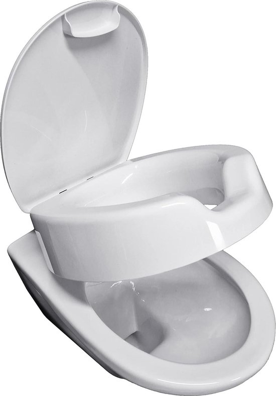 WC Verhoger/ Toiletverhoger HYTO 12 cm - Stevig Scharnier - Roestvrij ...