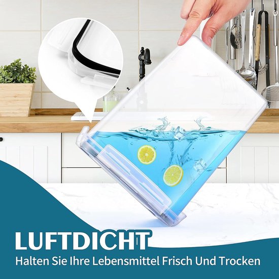 Large 5.2L Storage Boxes with Airtight Lids - Set of 4, Chalk Marker ...