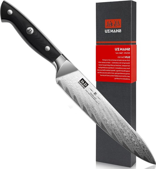 15cm Damascus Chef Knife - Stainless Steel Sharp Kitchen Knife | bol