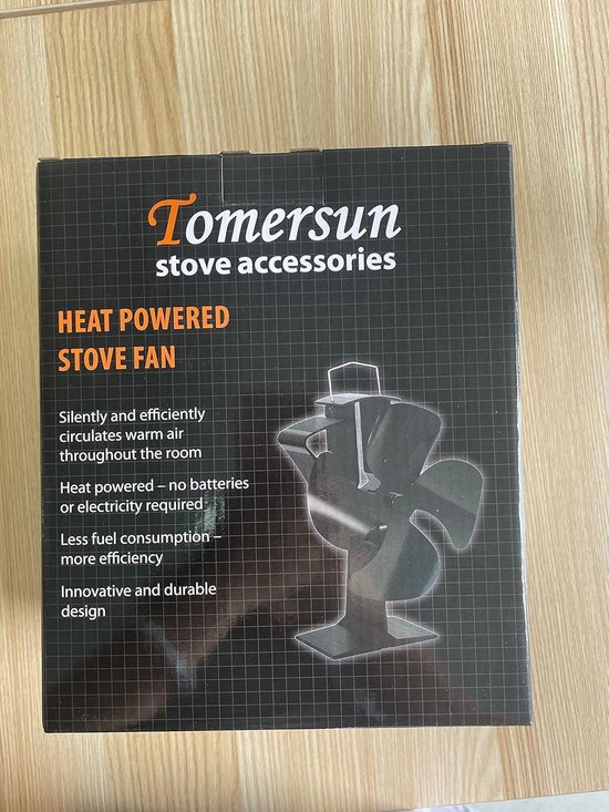 6 Blades Log Brander Ventilator - Hout Warmte Aangedreven Kachel - Eco ...