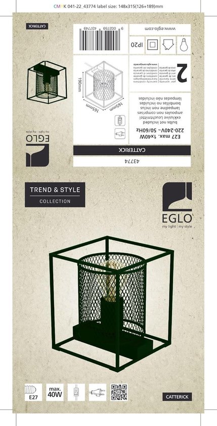 Vierkant industrieel design nachtlamp zwart metaal rooster tafellamp ...