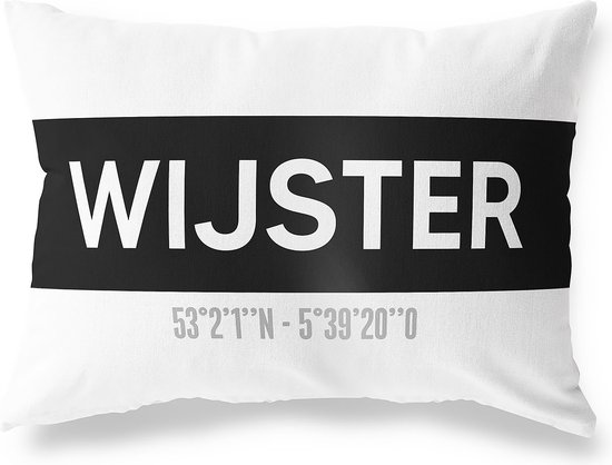Tuinkussen WIJSTER - DRENTHE met coördinaten - Buitenkussen - Bootkussen -... | bol