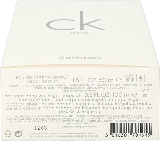 Calvin Klein CK One Geschenkset Eau de Toilette 50 ml + Douchegel 100 ...
