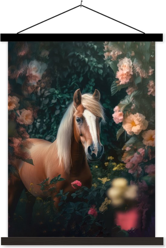 Posterhanger incl. Poster 90x120 cm - Schoolplaat - Paard - Natuur - Bloemen - Bos -... | bol