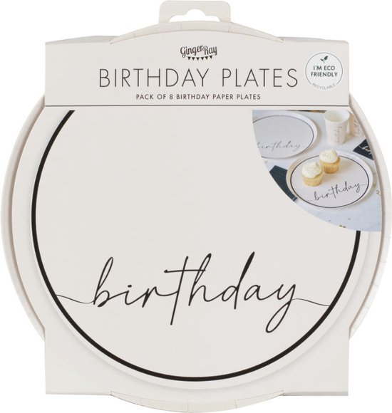 Ginger Ray - Ginger Ray - Borden champagne noir Happy Birthday | bol