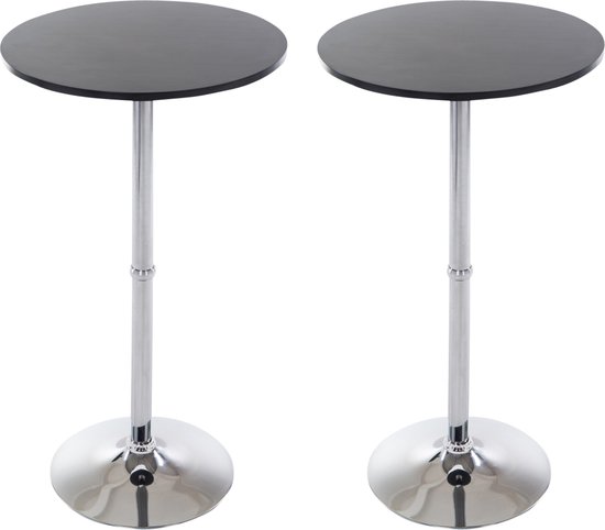 CLP Set van 2 metalen Statafels - Partytafel Bartafel - Hout - zwart | bol