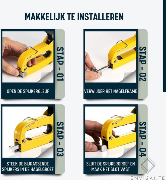 Agrafeuse Envigante 3-en-1 | Cloueuse avec 900 agrafes et dégrafeuse ...