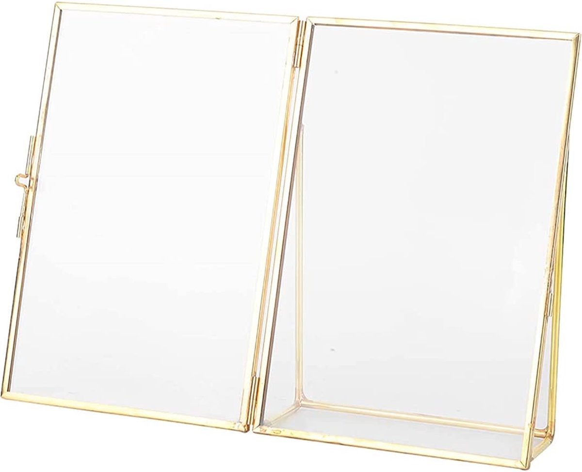 Cadre Photo, Laiton Rétro Verre Métal Bureau Photo Cadre Support Cuivre ...