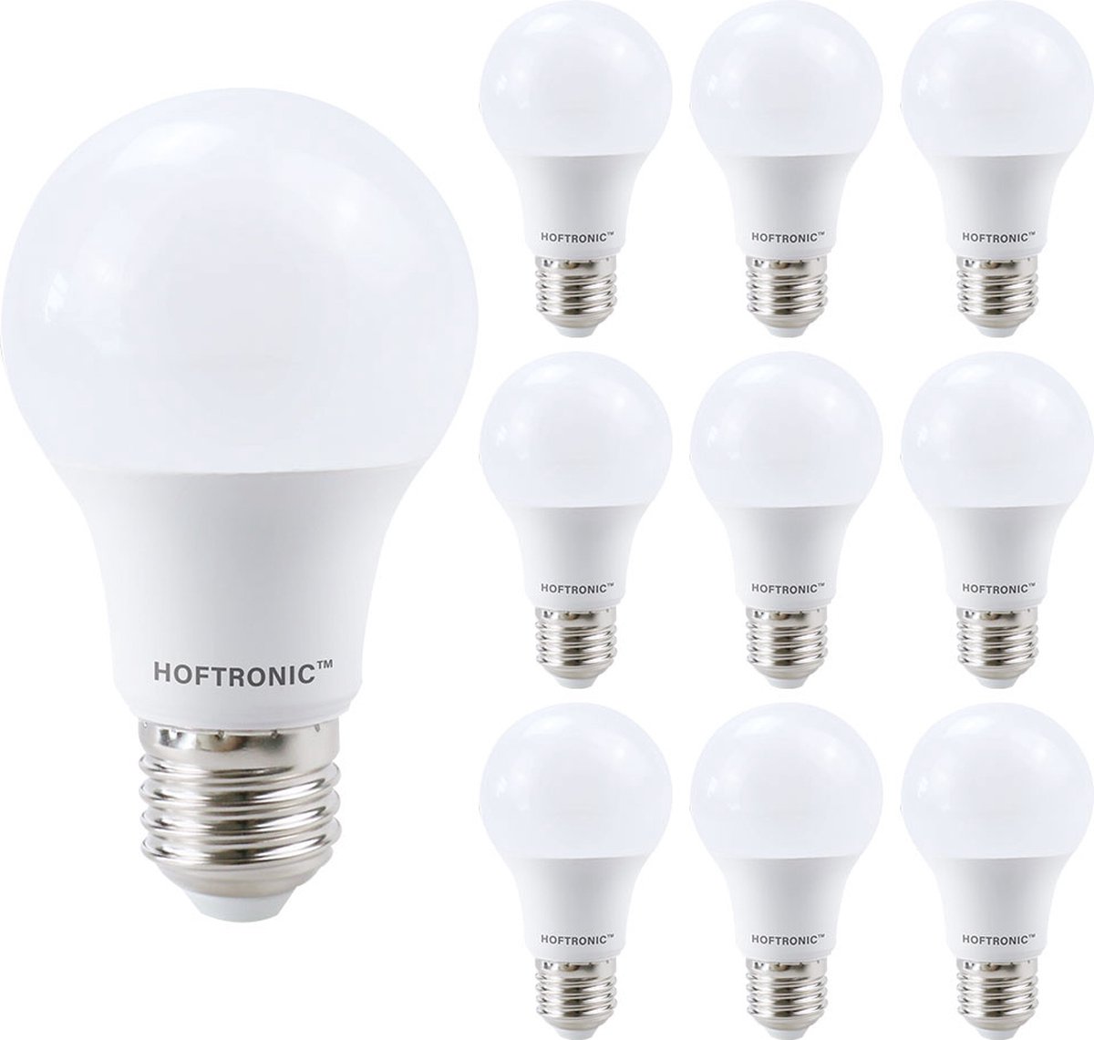 HOFTRONIC - Voordeelverpakking 10X E27 LED Lampen - 8,5 Watt 806lm ...