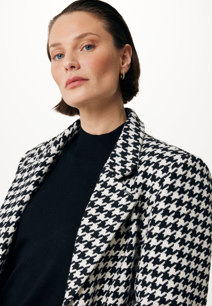 Mexx Pied De Poule Coat Dames - Zwart - Maat S | bol.com