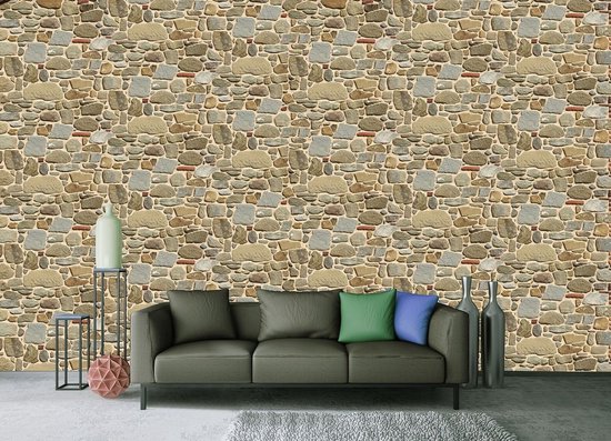 Fotobehang - Vlies Behang - Stenen Muur - 208 x 146 cm | bol