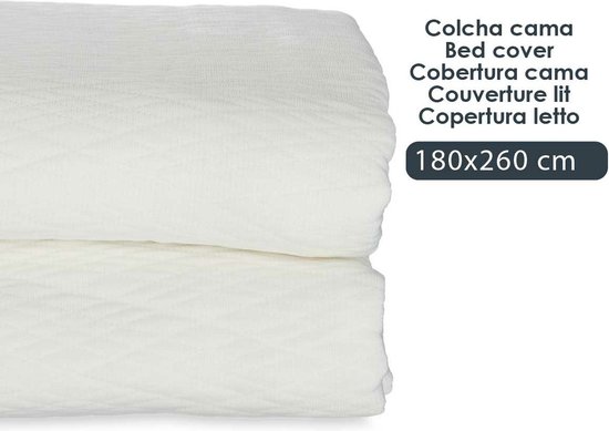 Sprei Ruiten Wit (180 x 260 cm) | bol