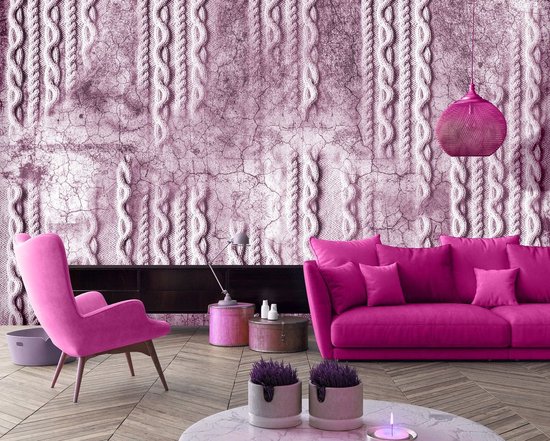 Fotobehang - Vlies Behang - Patroon in Roze Beton - 254 x 184 cm | bol