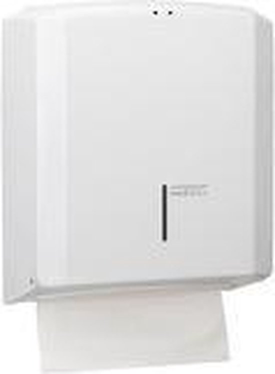 Papieren handdoek dispenser met frontale venster geeft refill tijd ...