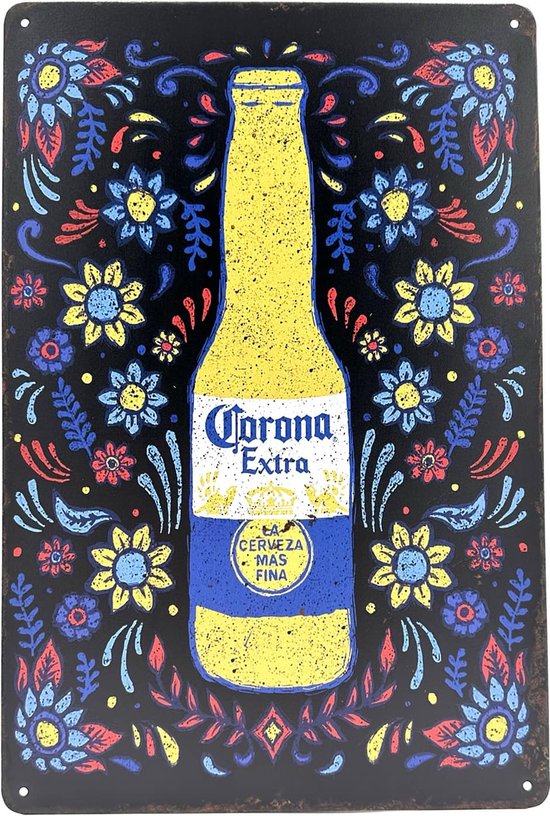 Mancave Decoratie | Wanddecoratie Metaalbord - Corona Extra - Kleurrijk ...