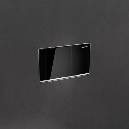 Geberit Sigma60 bedieningspaneel, spuitgietzink, plaat zwart, knoppen glans-chroom,... | bol