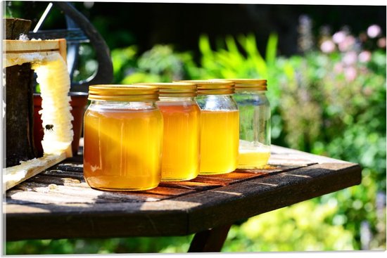 Acrylglas - Potjes Verse Honing - 60x40cm Foto op Acrylglas (Met ...