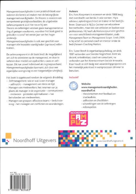 Managementvaardigheden | 9789001809683 | Fons Koopmans | Boeken | bol.com