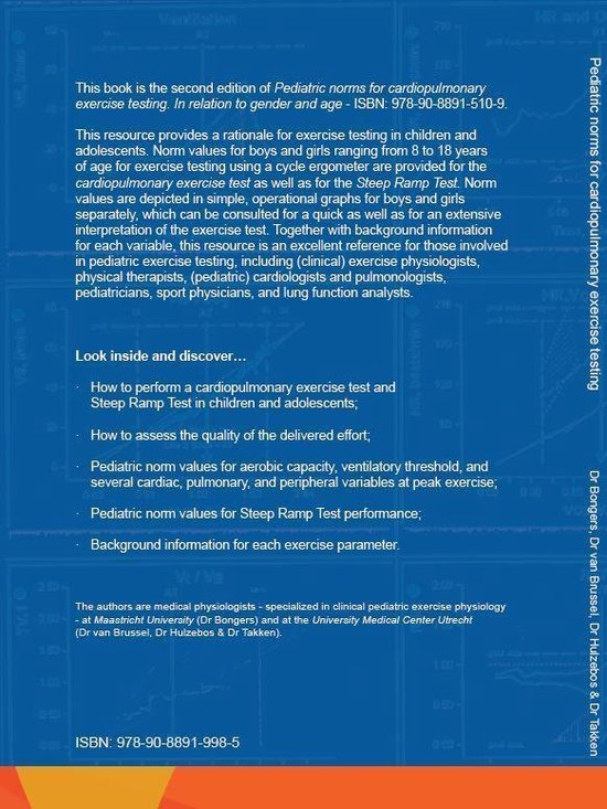 Pediatric norms for cardiopulmonary exercise testing | 9789088919985 ...